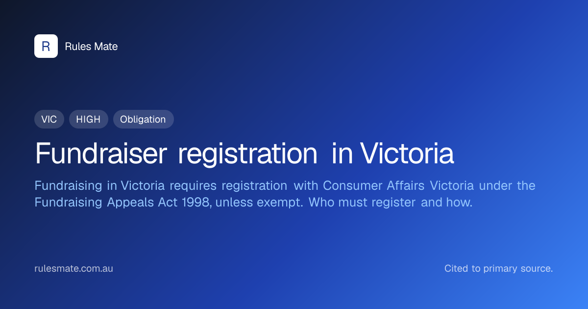 Fundraiser registration in Victoria: who must comply, deadlines ...